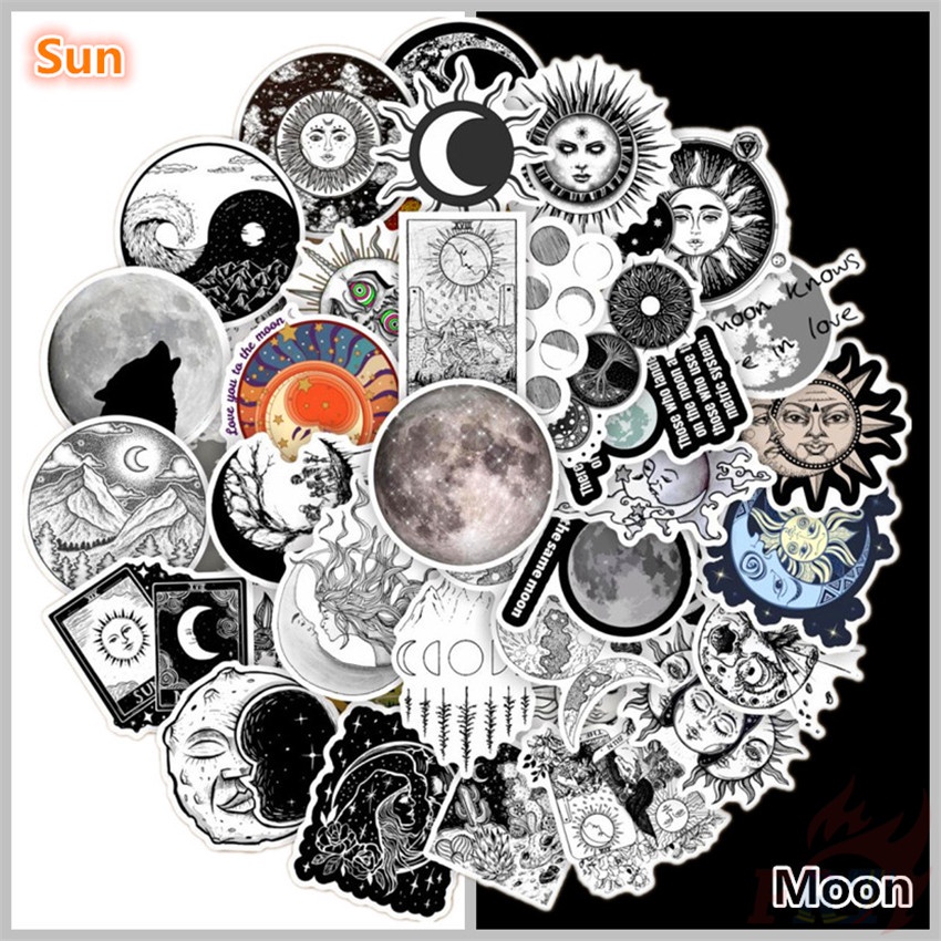 Magical Sun & Moon Series 01 Mysterious YingYang Stickers 50Pcs/Set DIY ...