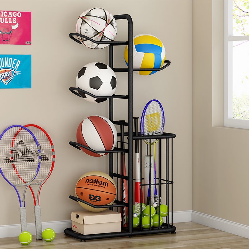 Storage Rack Household Indoor Foot Volleyball Rack Badminton Storage ...