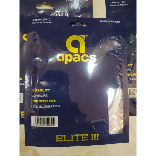 APACS ELITE III BADMINTON STRINGS / APACS ELITE 3 | Shopee Philippines