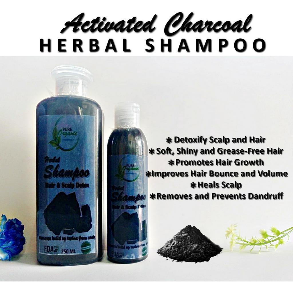 Activated Charcoal Herbal Shampoo with Gugo Extract by Pure Organic ...