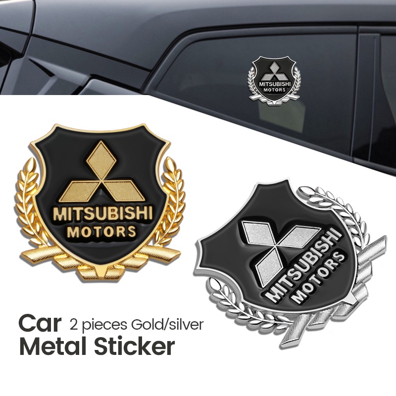 2pcs Mitsubishi Car-Styling Side Window Trunk Badge Sticker 3D Metal ...