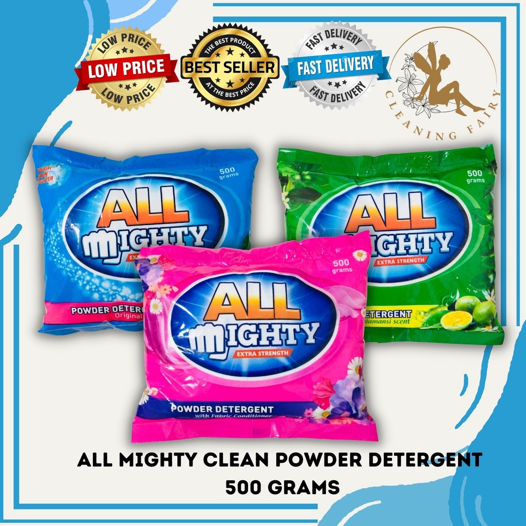 All Mighty Clean Powder Detergent 500g Pink with Fabric Conditioner ...
