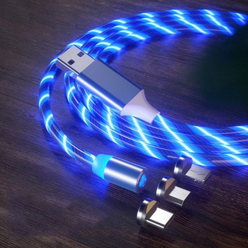GLOW LED LIGHTING FAST CHARGING MAGNETIC USB TYPE C CABLE | Shopee ...
