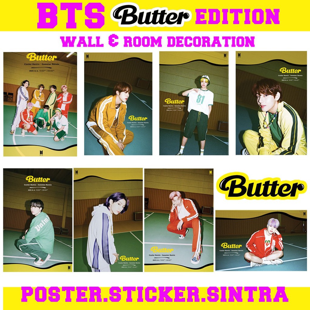 BTS BUTTER POSTER 1 WALL DECORATION BORDERLESS FRAME | Shopee Philippines