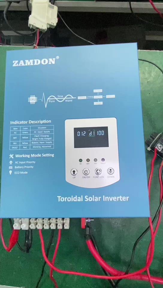 Zamdon Toroidal Hybrid Off-grid Solar Inverter 24V1000W with 40A MPPT ...