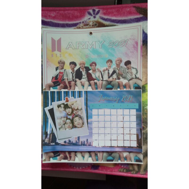 BTS WALL CALENDAR with colored pictures every month | Shopee Philippines