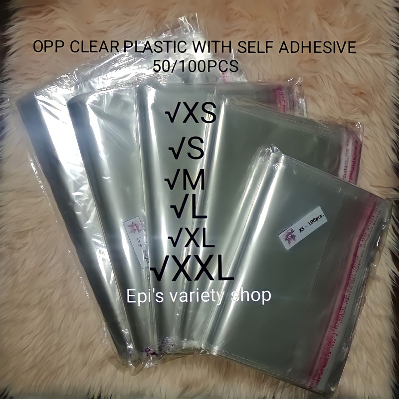 plastic for clothes with self adhesive 50/100pcs per pack | Shopee ...