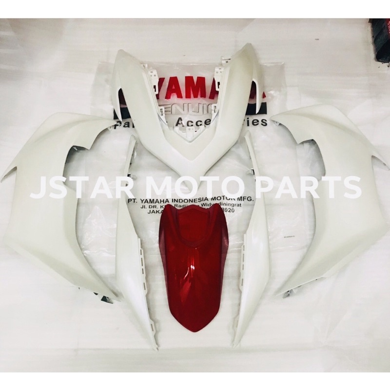 6PCS SET AEROX V2 SILKY WHITE WGP FAIRING /100% YAMAHA GENUINE | Shopee ...