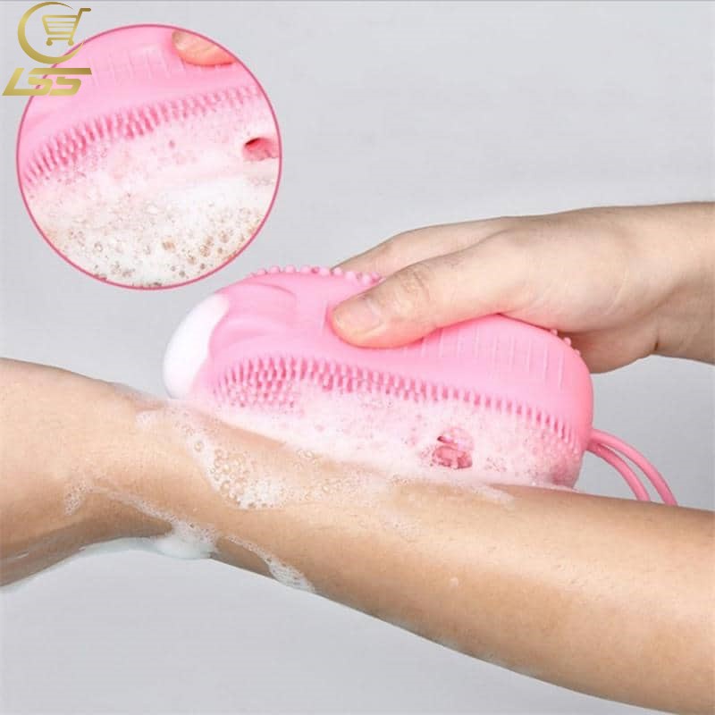Silicone Bath Brush Quick Foaming Bath Scrub Bear Doubled Sided Soft ...