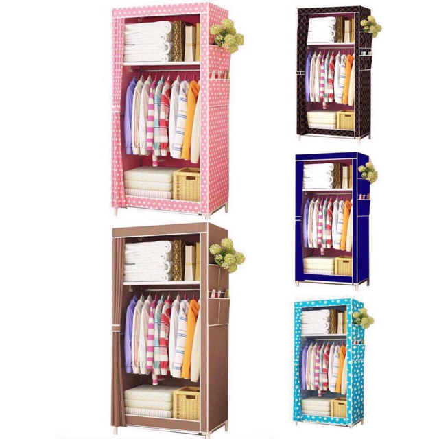 leo Clothes Storage mini Wardrobe / Fashion Cabinet ( Mini DIY ) 147cm ...