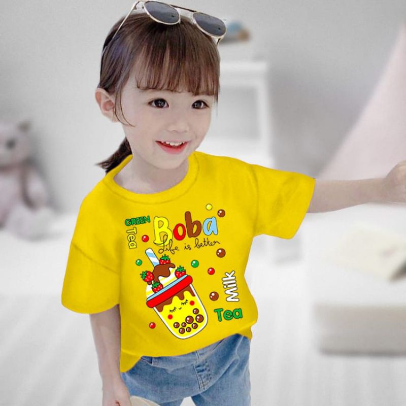 Boba milk tea Girls Clothes For Ages 1-12 Years | Shopee Philippines