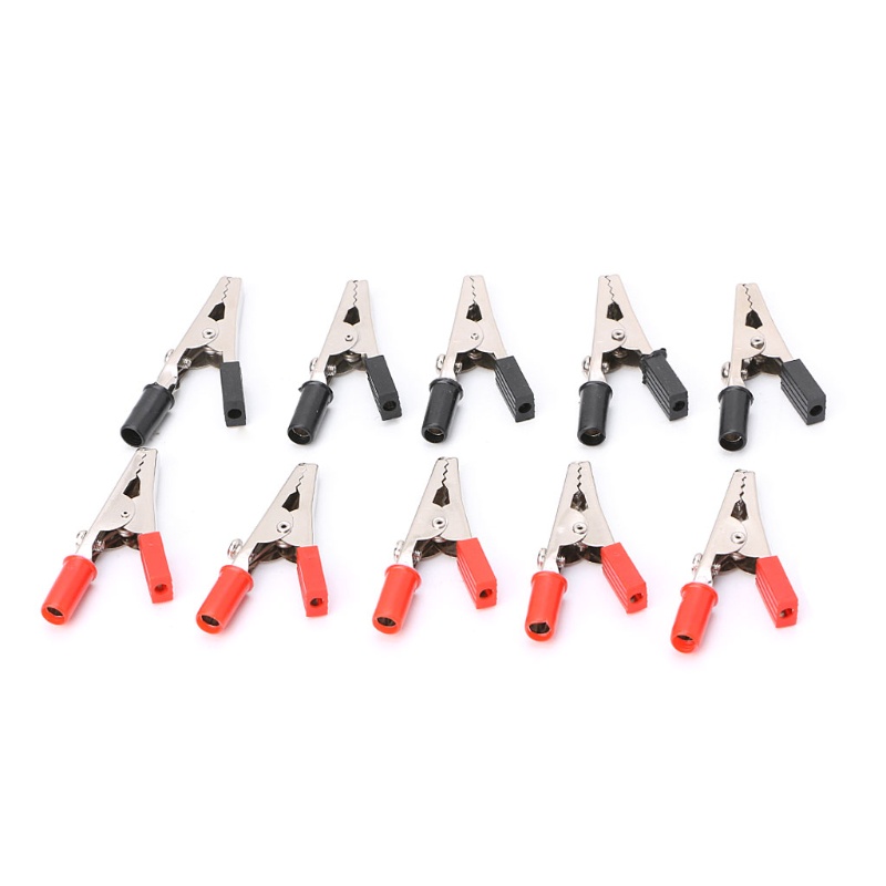 PCF* 10X Insulated Crocodile Clips Plastic Handle Cable Lead Testing ...