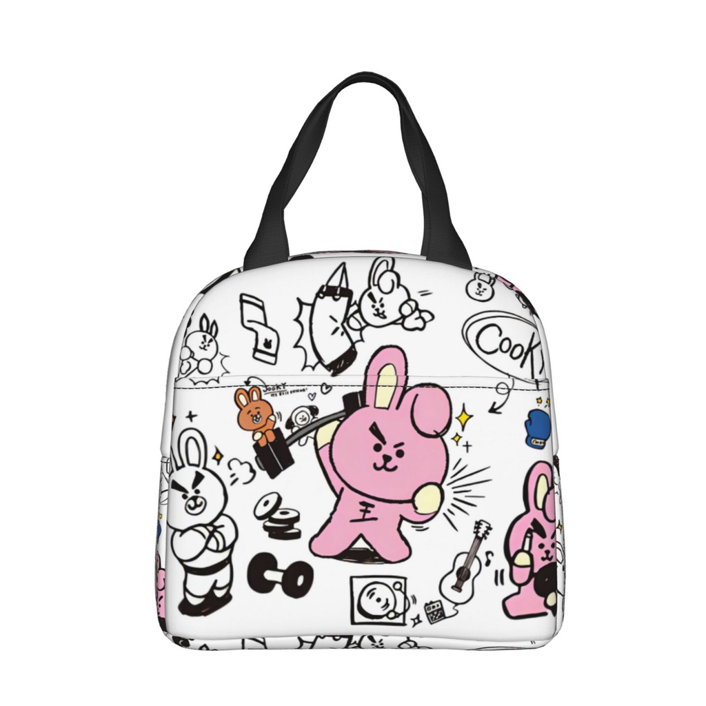 【In Stock】 BTS BT21 Cartoon Insulated Lunch Bag Reusable Waterproof ...