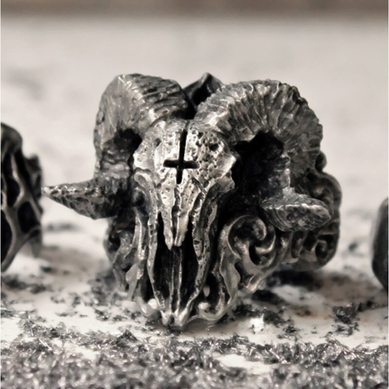New Hot Sale Punk Gothic Satan Demon Skull Ring jewelry Men's European ...