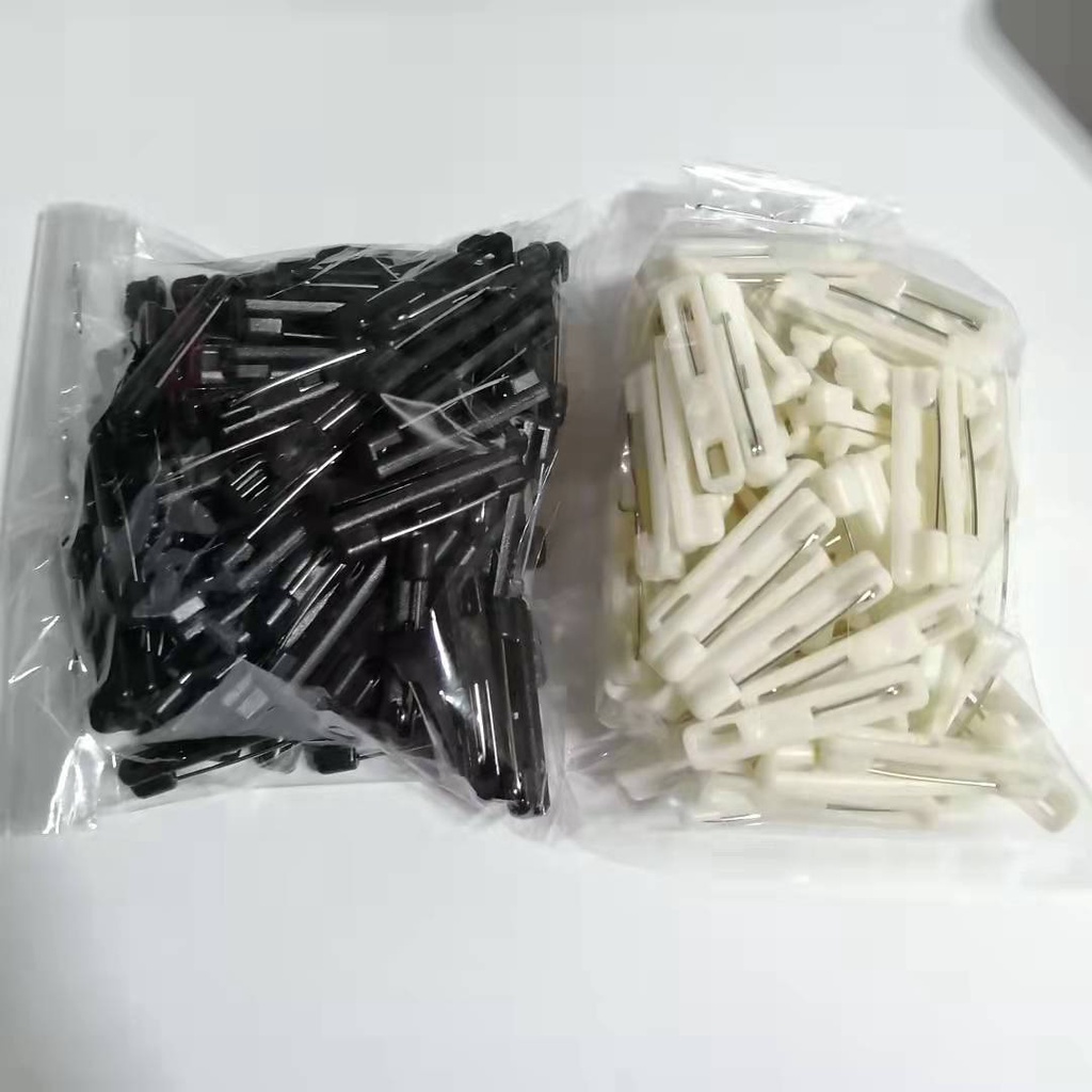 (100pcs)Plastic name badge Lapel/bar/brooch lock Pin black&white for ...