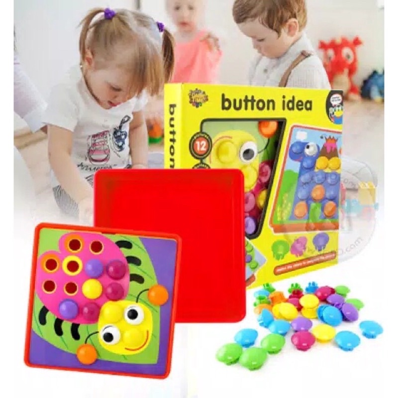 Idea BUTTON COLOR PUZZLE TOY 12 IMAGES / MUSHROOM NAILS CHARACTER ...