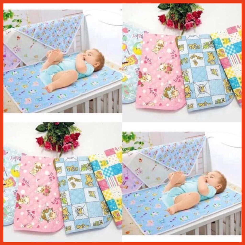 (HCM) [LARGE TYPE] Durable 2-layer Waterproof Mat for Newborns (~50cm x ...