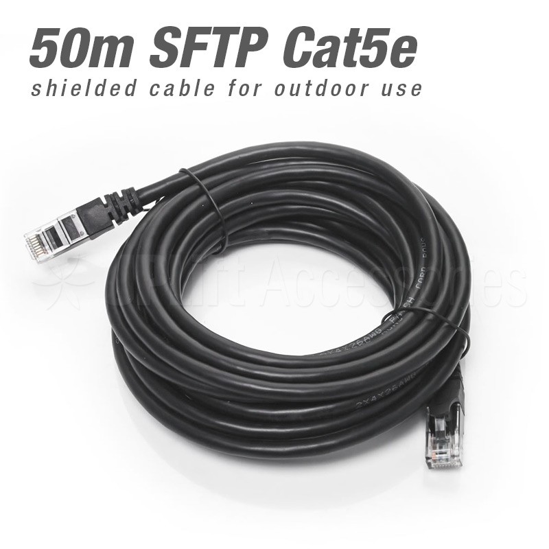 SkyWave 50m Cat5e SFTP LAN Patch Cable for Outdoor Use (10/20/30/50/75 ...