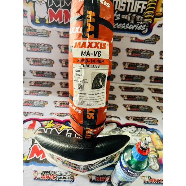 MAXXIS TIRE MA-V6 TUBELESS 70/90/14/ 80/90/14 / 90/90/14 W/ FREE SEALANT TIRE VALVE | Shopee ...
