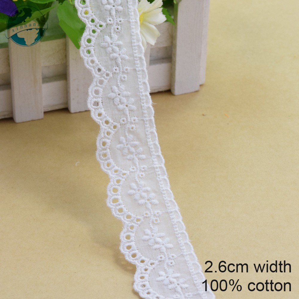 2.6cm wide 100%cotton lace edges embroidery lace diy trims mini dress ...