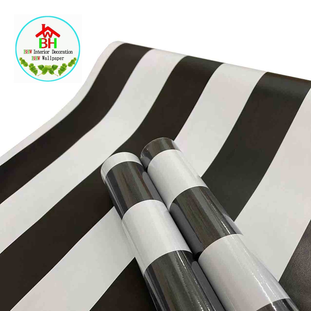 BHW Striped Wallpaper PVC Waterproof Self-Adhesive Wall Paper Sticker ...