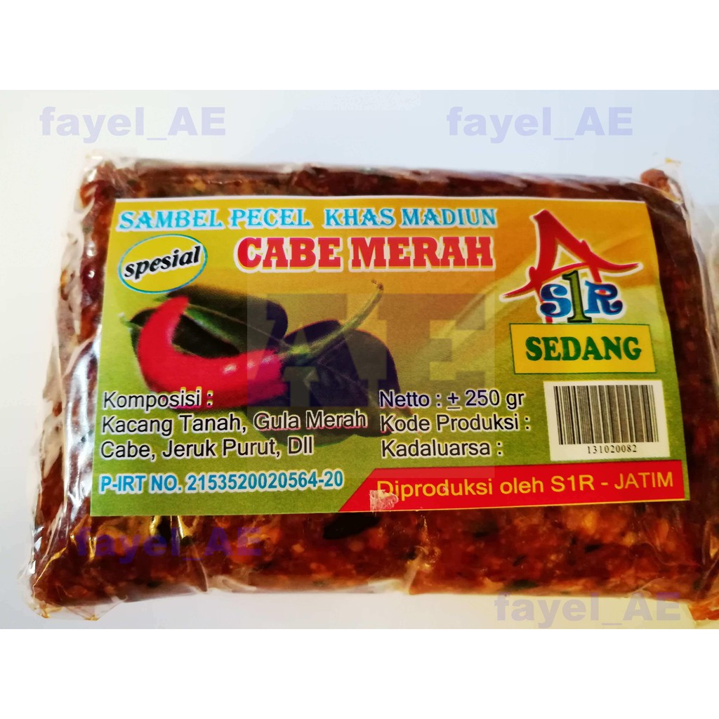 MERAH Sambal Pecel Madiun Cap Red Chili Sauce Beans Ready To Eat Medium ...