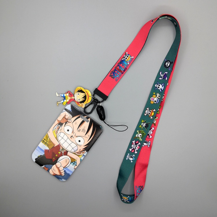Anime Figure One Piece Luffy Pvc Card Cover Student Campus Card Cartoon ...