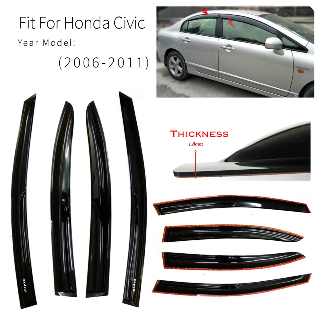 CPAO HONDA CIVIC 2006 2007 2008 2009 2010 2011 RAIN VISOR WINDOW VISOR ...
