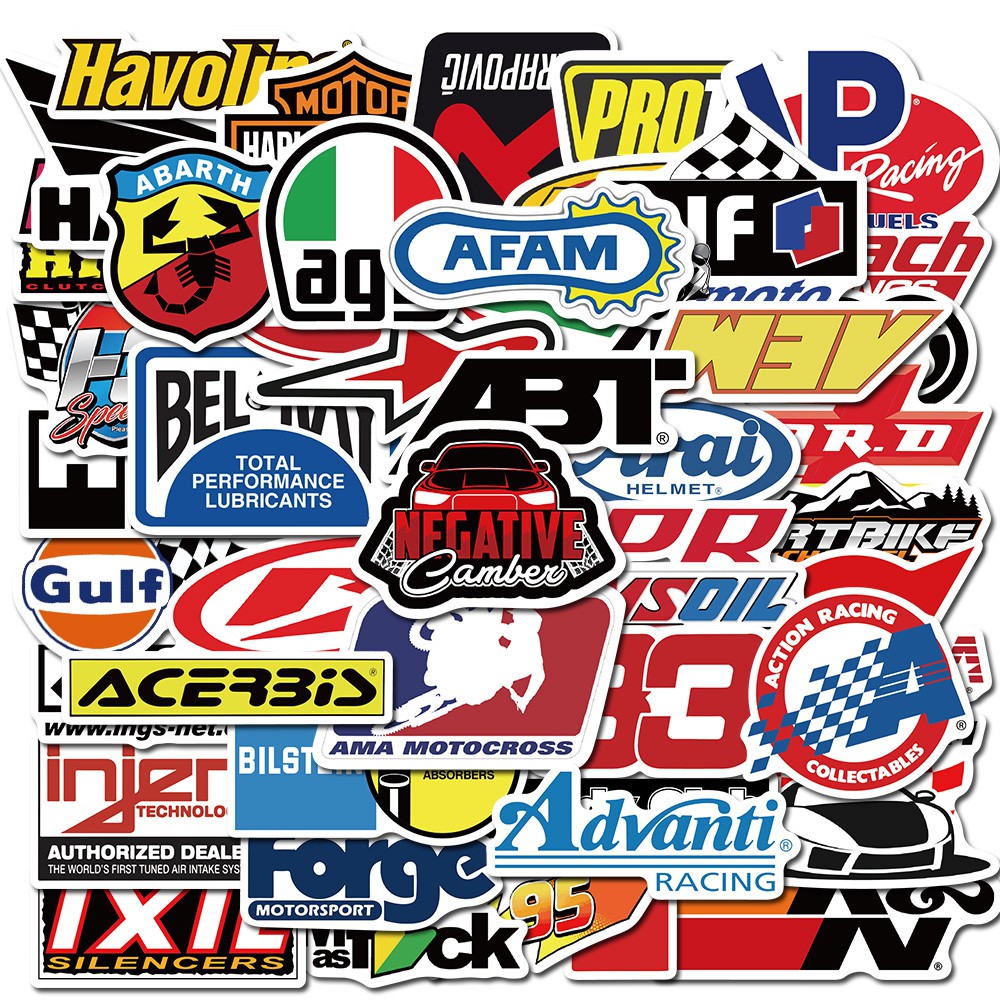 50pcs Racing car racing logo graffiti stickers mobile phone luggage ...