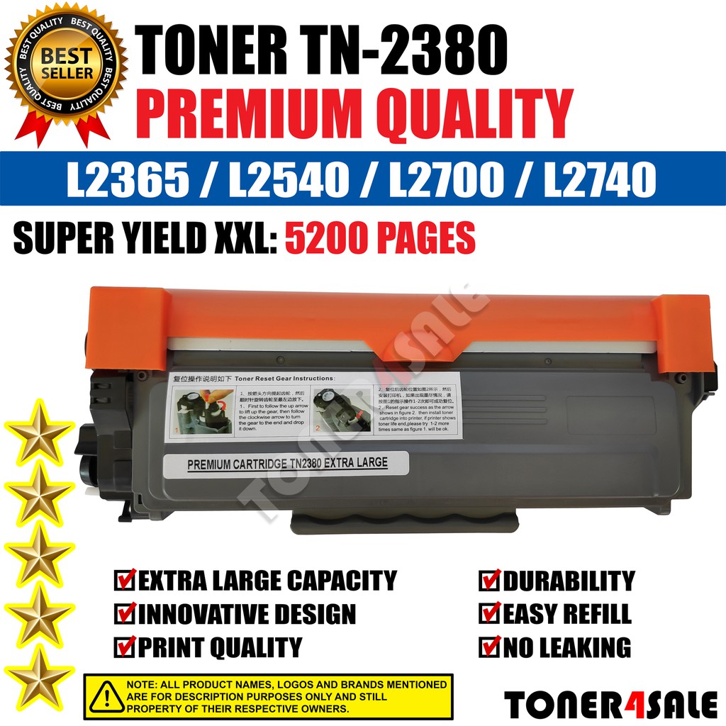 Toner Cartridge TN2380 TN-2380 for DCP L2540dw L2540 L2365 L2700 L2740 ...