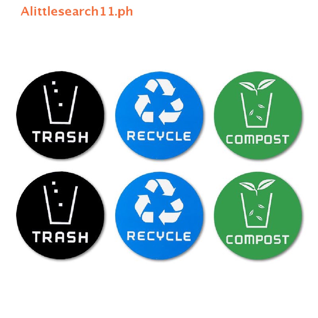 ASEARCH 12pcs Diameter 10CM PVC Recycle Trash Bin Sticker Vinyl ...