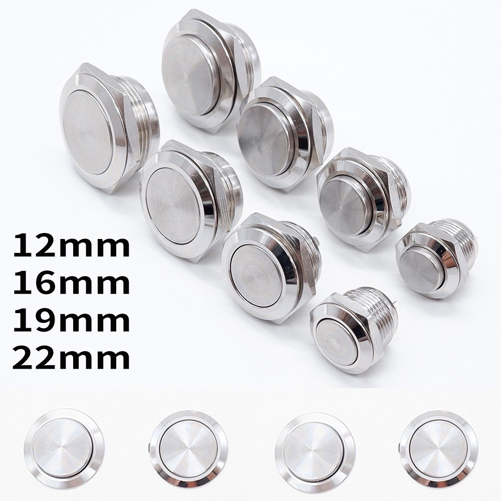 12mm 16mm 19mm 22mm Metal Push Button Switch Short Self-reset Momentary ...