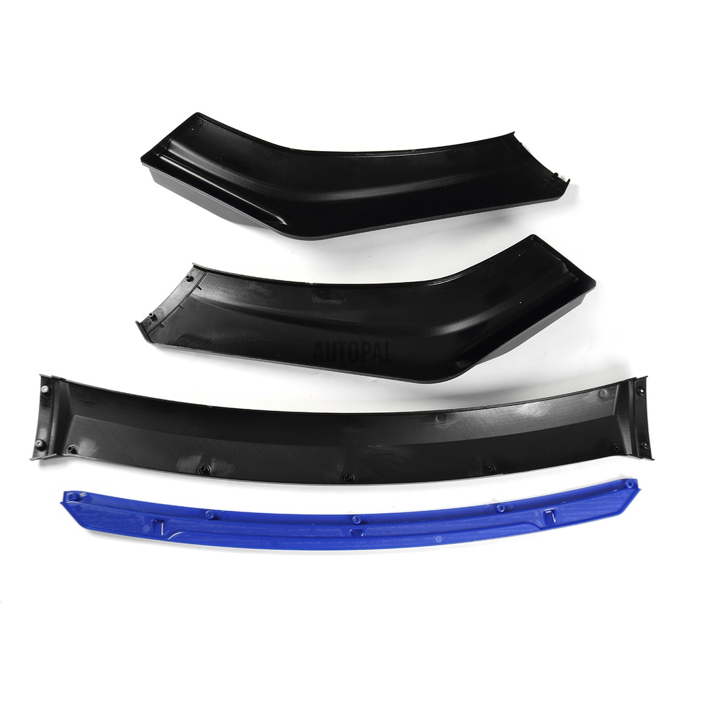 Universal Glossy Black & Blue Front Lip Chin Bumper Body Kits for Car ...