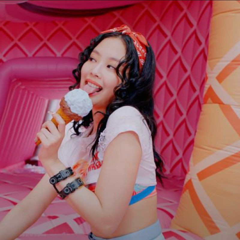 Jennie Blackpink Ice Cream Scarf Headband | Korean Cloth Bandana ...