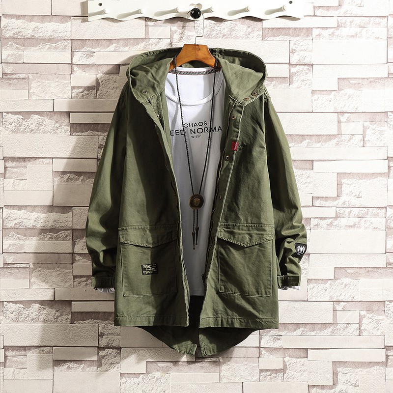 Military Style Coat Jacket Hooded Coat Long Coat Casual Clothing ...