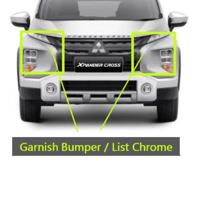 Mitsubishi Xpander Cross Front Upper Bumper Chrome List Bumper Garnish ...