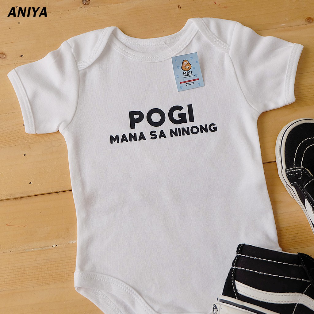 ANIYA CLOTHING Pogi Mana sa Ninong Baby Onesie Unisex Romper Monthly ...