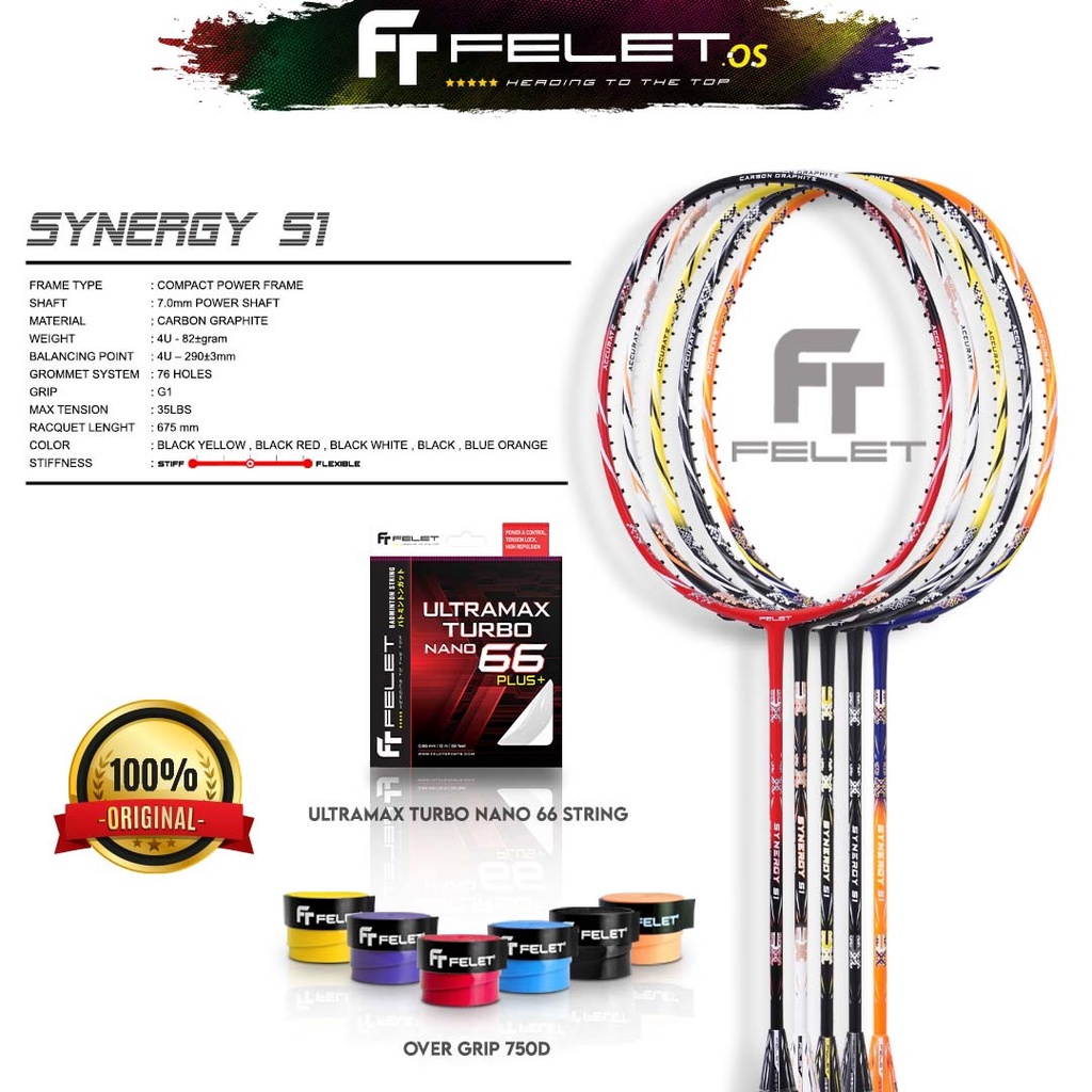 FELET Synergy S1 Badminton Racket by FLEET 4U | Shopee Philippines