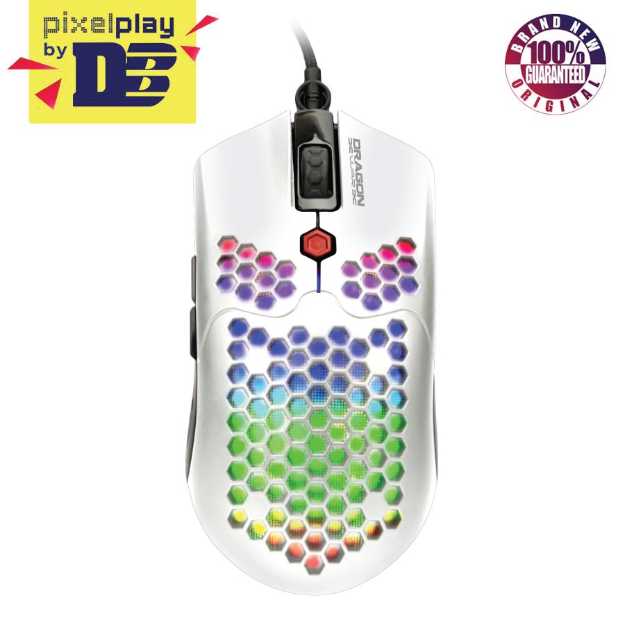 Dragonwar Ultra Light Honeycomb RGB Phoenix Pro Gaming Mouse White (ELE ...