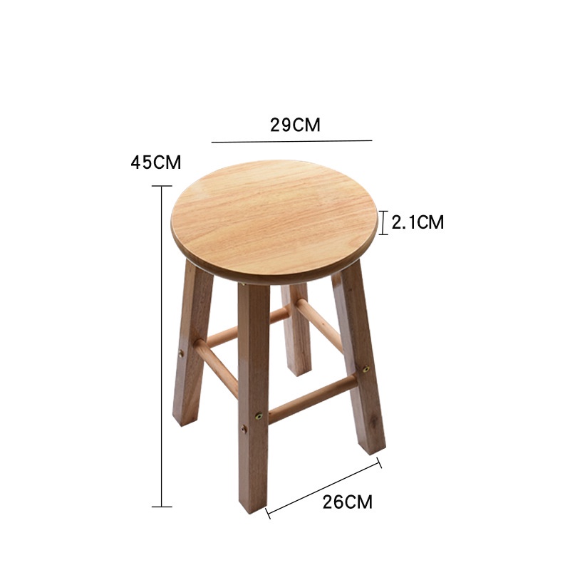 YOTAIL Solid Wood Bar Stool Chair Home High Chair Nordic Log Stool ...