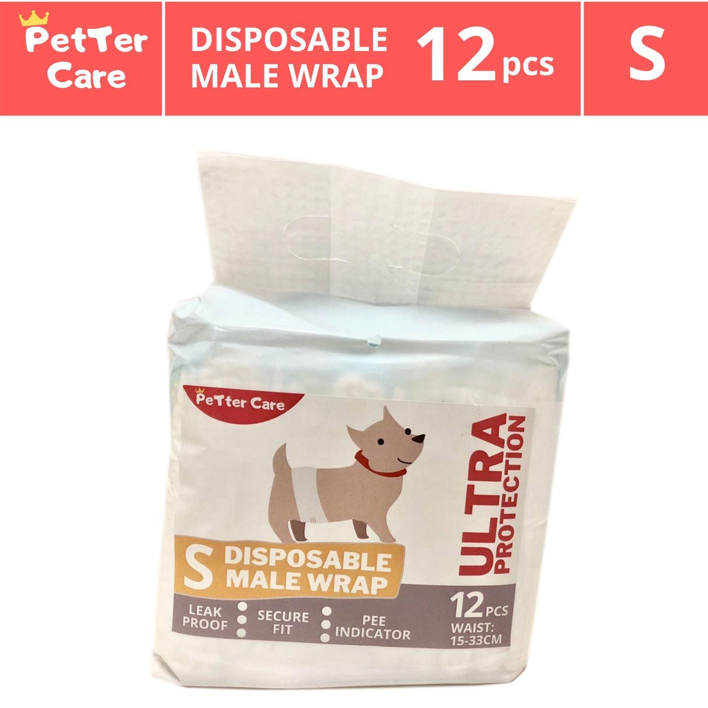 Petter Care Male Dog Wraps 12pcs Small - Super Absorbent Male Dog ...