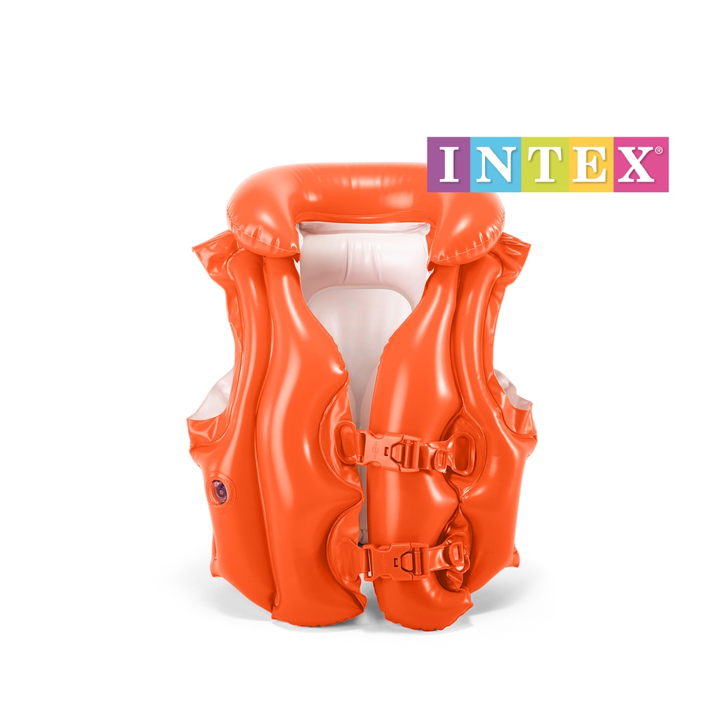 INTEX 100% Authentic Inflatable Deluxe Swim Vest with Collar 19.5x18 ...