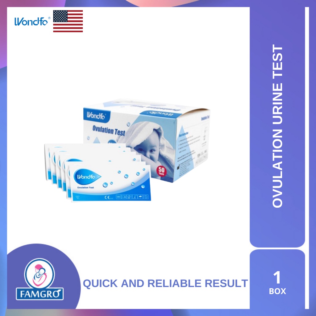 Wondfo, One Step Ovulation Urine Test, 50 pcs test strips, 50 ...