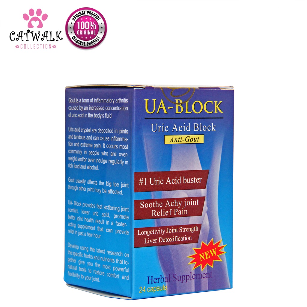 UA-Block Uric Acid Block Anti Gout 24’s (Bottle/Blister) | Shopee ...