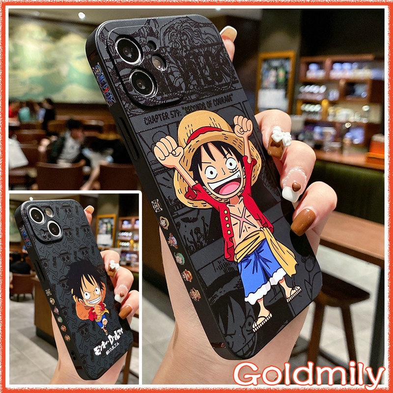 Luffy OnePiece iPhone Side Stripe Square Edge Case iPhone 11 XS 6s 13 ...