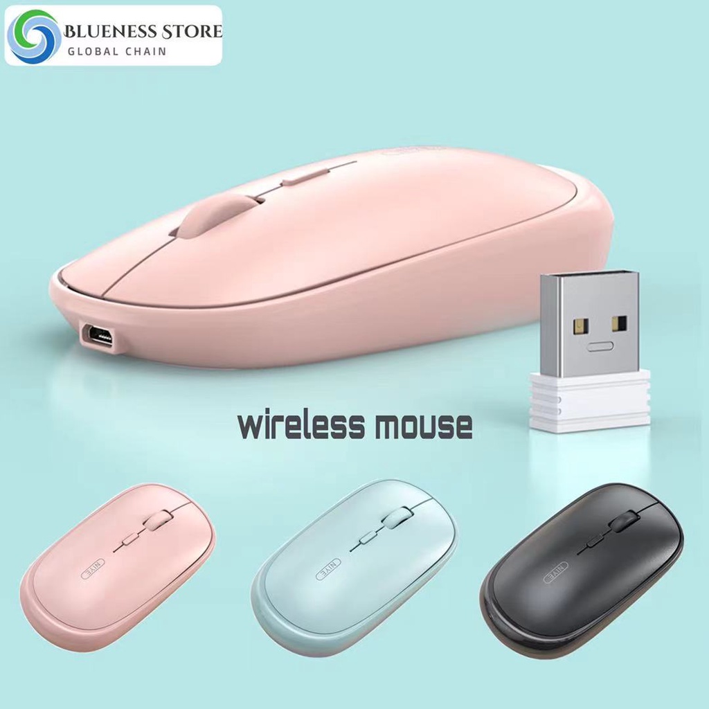 3 color mouse cute macaron 2.4GHz rechargeable wireless mouse | Shopee ...