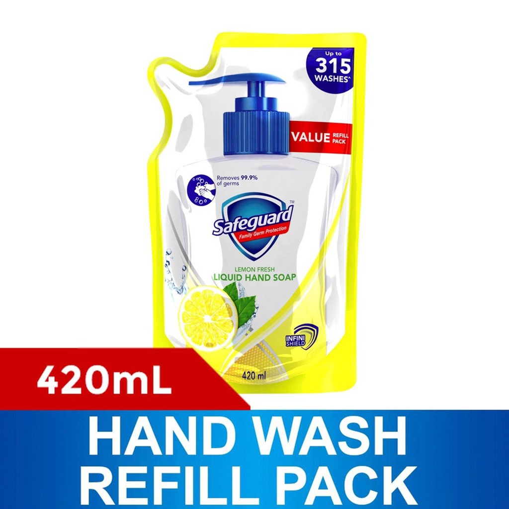 Safeguard Lemon Fresh Liquid Hand Soap Refill Pack 420 ml | Shopee ...