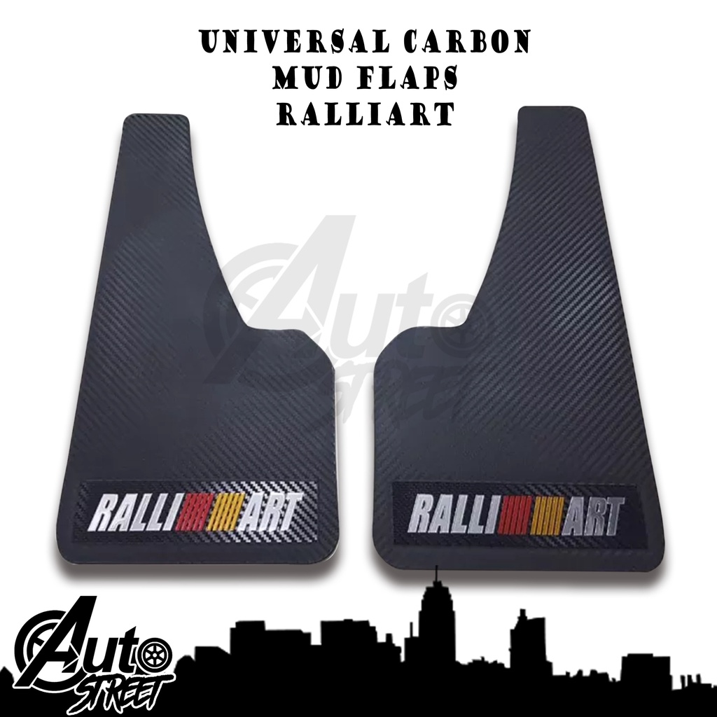 Ralliart 3D Universal Racing Carbon Mud Flaps / Carbon Mud Flap (2 pcs ...