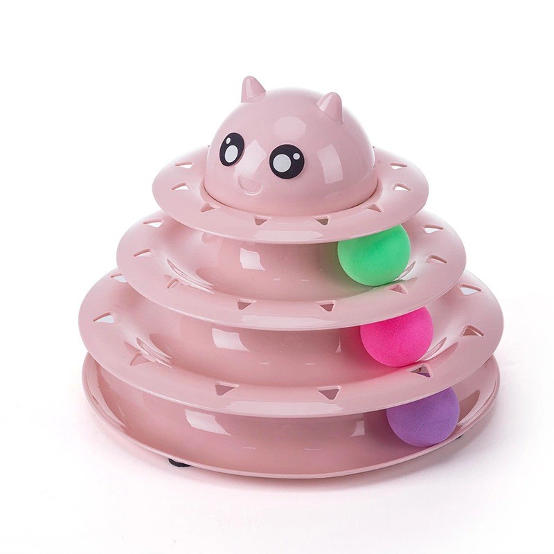 Pets Interactive Toys Cats Four-Tier Turntable Pet Intellectual Track ...
