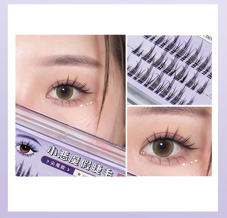 BQI False Eyelash Thick Natural Simulation of Single Cluster Segmented ...
